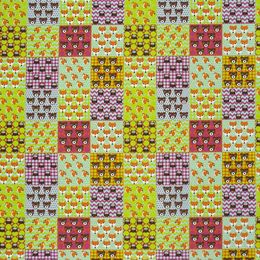 Stoff Dekostoff Canvas OTTOman Patchwork Waldtiere bunt 1,40m breit