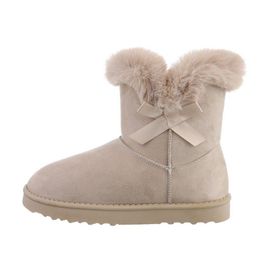 Ital-Design Damen Snowboots Freizeit Snowboots Flach Flache Stiefeletten in Beige