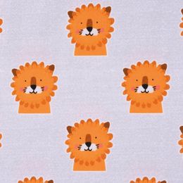 OTTO Stoff Lillestoff Bio Jersey Mr. Leo Löwe grau orange 1,5m Breite, grau|orange