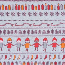 OTTO Stoff Lillestoff Bio Baumwollstoff Susalabims Weihnachtspulli hellblau bunt, blau|bunt
