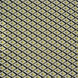Stoff Dekostoff Canvas OTTOman geometrisch gelb grau schwarz 1,40m, bunt