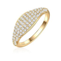 Lulu & Jane Lulu & Jane Fingerring Ring gelbgold verziert mit Kristallen von Swarovski® weiß