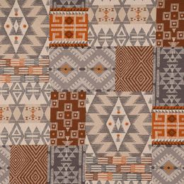 OTTO Stoff Dekostoff Ethnic Chic Ethno Patchwork natur grau braun 1,40m, braun|grau
