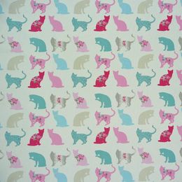 OTTO Stoff Clarke & Clarke Baumwollstoff Dekostoff Stoff Felix Katze creme, beige