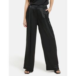 Taifun Stoffhose Satinhose mit weitem Bein Palazzo