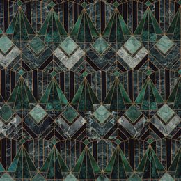 OTTO Stoff Dekostoff Baumwolle Art Deko Marble Diamond Marmor grün 1,40m