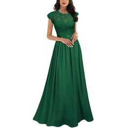 Orient Phoenix Abendkleid Damen Ballkleid Maxi Lang Abendkleider Elegant für Hochzeit Spitzen A-Linien-Kleid festlich V-Ausschnitt Cocktailkleid Lange Chiffon