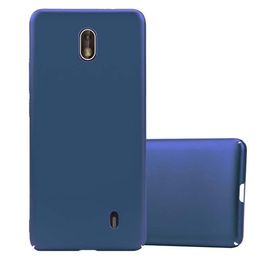Cadorabo Handyhülle für Nokia 1 2018 Hülle Nokia 1 2018, Handy Schutzhülle - Hülle - Robustes Hard Cover Back Case Bumper, blau, METALL BLAU