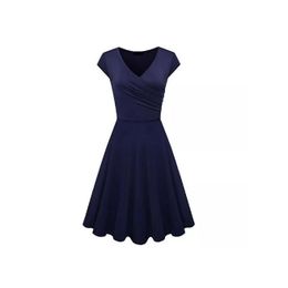 ZWY A-Linien-Kleid Navy blau rock damen knielang