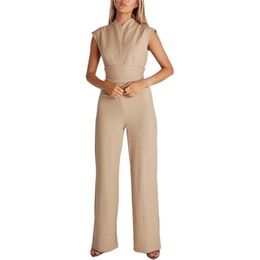 FIDDY Jumpsuit Damen Elegant Lang Hosenanzug Jogginganzug Romper Casual Einfarbig