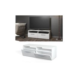 VICCO Lowboard Diego Fernsehschrank Sideboard TV Fernsehtisch Wei&szlig; Hochglanz