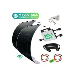MYVOLTAICS MyUltraleicht 620 Watt Balkonkraftwerk Steckerfertig Komplettset 2 Leichtmodule flexibel WIFI WR 800W WLAN & App