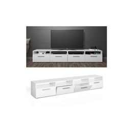 VICCO Lowboard Diego Fernsehschrank Sideboard TV Fernsehtisch Wei&szlig; Hochglanz