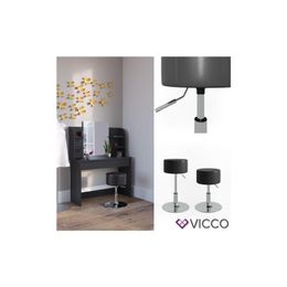 VICCO Design Hocker / Schminkhocker h&ouml;henverstellbar in schwarz
