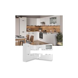 VICCO K&uuml;chenzeile Fame-Line Landhaus Eckk&uuml;che Winkel K&uuml;che Einbau Wei&szlig;