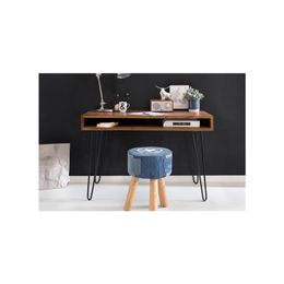 Wohnling Schreibtisch BAGLI Massivholz Braun 110 x 60 x 76 cm