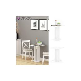 VICCO Esstisch Repose K&uuml;chentisch Esszimmer Tisch S&auml;ulentisch wei&szlig; 65x65 cm