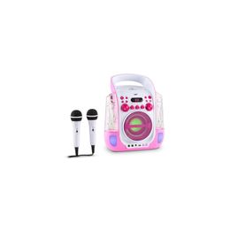Auna Kara Liquida Karaokeanlage CD USB MP3 Wasserstrahl LED 2x Mikro mobil Pink