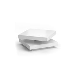 VICCO Couchtisch ELIAS weiß 360° drehbar 70 x 70 x 34 cm Wohnzimmertisch Tisch