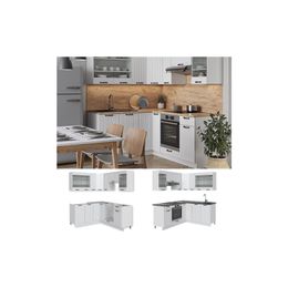 VICCO K&uuml;chenzeile Fame-Line Landhaus Eckk&uuml;che Winkel K&uuml;che Einbau Wei&szlig;