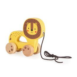 Tooky Toy Nachziehspielzeug Holztier, mit 4 Rädern, Ziehschnur, ab 18 Monate gelb