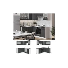 VICCO K&uuml;chenzeile Fame-Line Landhaus Eckk&uuml;che Winkel K&uuml;che Einbau Anthrazit