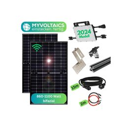 MYVOLTAICS MyPfannendach 880+ Watt Balkonkraftwerk Komplettset Steckerfertig bifazial, Schr&auml;gdach, Dachziegel, WIFI WR 800W
