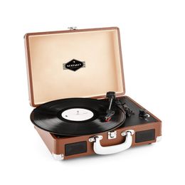 Auna Peggy Sue Retro-Plattenspieler LP USB braun Braun