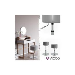 VICCO Design Hocker Schminkhocker h&ouml;henverstellbar in grau