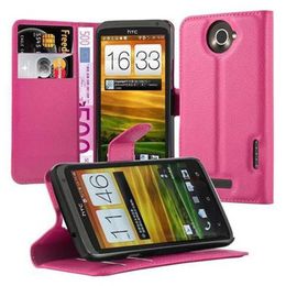 Cadorabo Handyhülle für HTC ONE X / X+ Hülle HTC ONE X / X+, Hülle Schutzhülle mit Standfunktion, Kartenfach und Magnetverschluss, rosa, CHERRY PINK