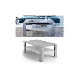 VICCO Couchtisch Beton Optik Wei&szlig; Wohnzimmertisch Beistelltisch Holztisch