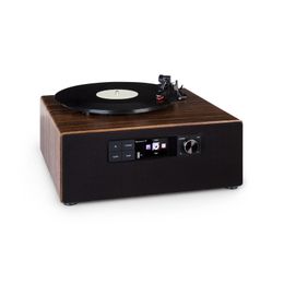Auna Connect Vinyl Cube Plattenspieler 40W max. Internet/DAB+/UKW USB braun