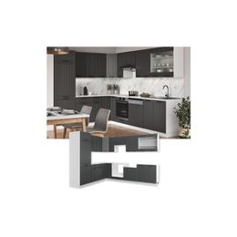 VICCO K&uuml;chenzeile Fame-Line Landhaus Eckk&uuml;che Winkel K&uuml;che Einbau Anthrazit