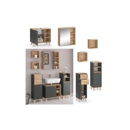 VICCO Badm&ouml;belset Midischrank Waschtischunterschrank Spiegelschrank Senyo GK/ANT
