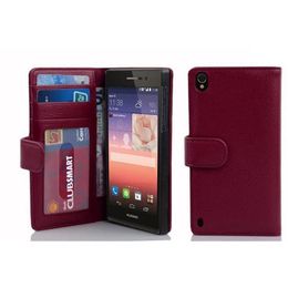 Cadorabo Handyhülle für Huawei ASCEND P7 Hülle Huawei ASCEND P7, Klappbare Handy Schutzhülle - Hülle - mit Standfunktion und Kartenfach, lila