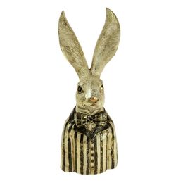 Macosa Home Osterhase XXL Hasenbüste Osterhase gold schwarz weiß Osterdeko Dekofigur Ostern, Elegante Osterdekoration, Mit Fliege