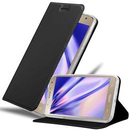 Cadorabo Handyhülle für Samsung Galaxy J7 2015 Hülle Samsung Galaxy J7 2015, Schutzhülle Hülle mit Standfunktion, Magnetverschluss und Kartenfach