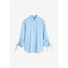 bonprix Bluse mit Ärmeldetail aus Bio-Baumwolle, langarm
