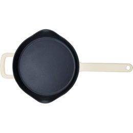 Fissler Bratpfanne Moments Collection Gusseisen Elfenbeinweiß Pfanne 24cm rund, Gusseisen (1-tlg), Schüttrand mit Ausgießern;Aroma-Bratfläche mit Antihafteffekt, weiß