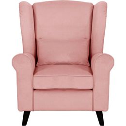 Home Affaire Sessel CHISTELLE, Ohrensessel, auch in Bouclé, B/T/H: 81/87/99 cm, rosa