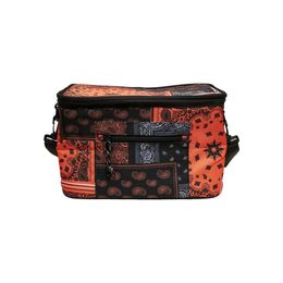 Urban Classics Schultertasche Urban Classics Unisex Bandana Patchwork Print Cooling Bag (1-tlg), orange|schwarz