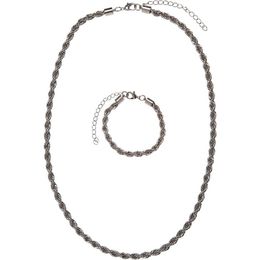 Urban Classics Schmuckset Urban Classics Damen Charon Intertwine Necklace And Bracelet Set (1-tlg), silberfarben