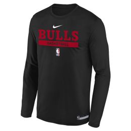 Chicago Bulls Nike Dri-FIT NBA-Trainings-Langarm-T-Shirt für ältere Kinder - Schwarz