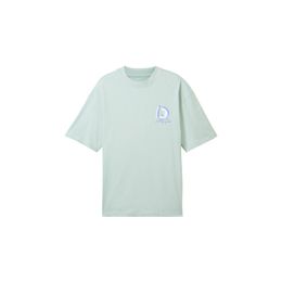 Tom Tailor Denim Herren T-Shirt mit Bio-Baumwolle, grün, Uni, Gr. XXL