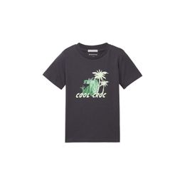 Tom Tailor Jungen T-Shirt mit Bio-Baumwolle, grau, Motivprint, Gr. 92/98