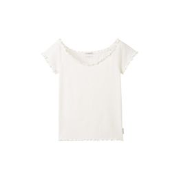 Tom Tailor Mädchen T-Shirt mit LENZING™ ECOVERO™, weiß, Uni, Gr. 152