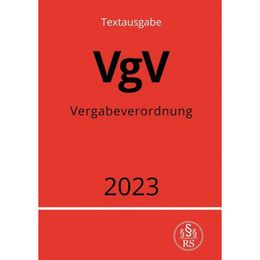 Vergabeverordnung - VgV 2023 - Ronny Studier, Kartoniert (TB)