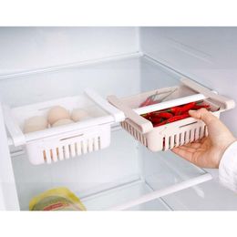 Kühlschrankschubladen, verstellbares Aufbewahrungsregal, Kühlschrank-Trennschicht-Organizer, Kühlschrank-Schubladen-Schubladen-Organizer,