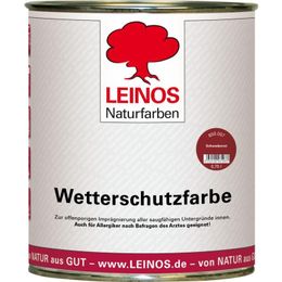Leinos Wetterschutzfarbe 750 ml Schwedenrot Holzlasur für Holzfassaden Fenster Gartenhäuser wetterbeständige Deckfarbe für effektive Versiegelung und