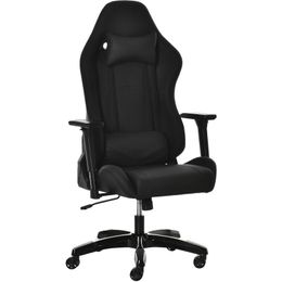 Vinsetto - Gaming Stuhl mit Wipp- & Liegefunktion höhenverstellbarer Bürostuhl ergonomischer Drehstuhl mit Kopfstütze Lendenkissen 90-160°